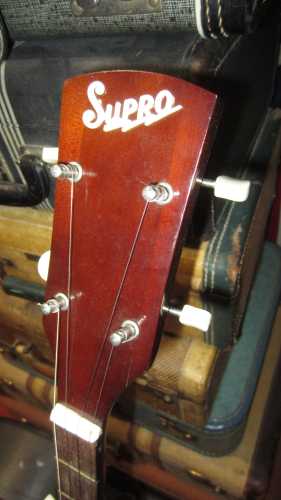 1968 Valco Supro 5 String Banjo White` > Banjos | Rivington Guitars