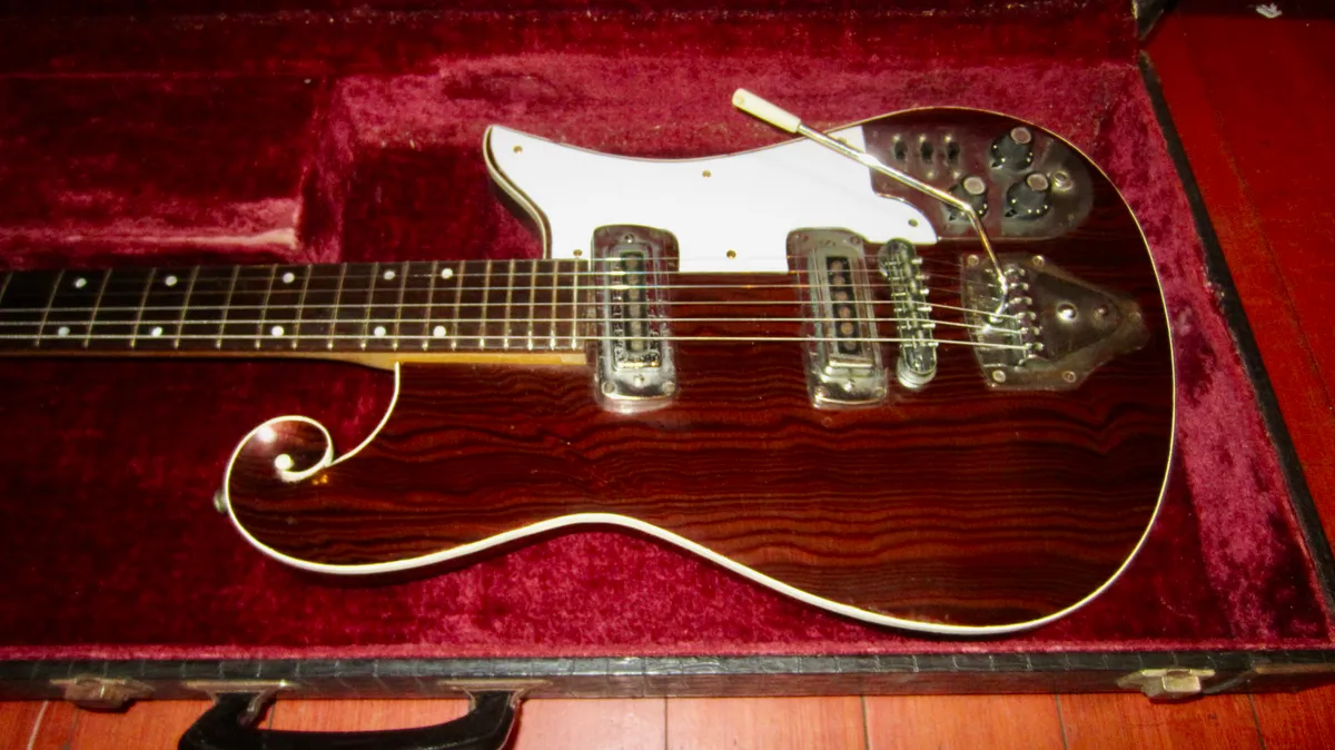 1965 Premier Multivox E-781 Scroll Guitar Brown Swirl > Guitars ...