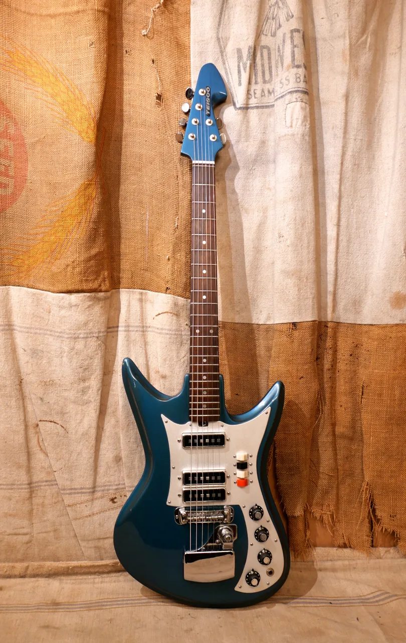 1966 Teisco K-3L Sharkfin Teal Blue > Guitars Electric Solid Body ...