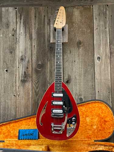 1966 Vox Mark VI Acoustic Transparent Red > Guitars Electric Solid Body ...