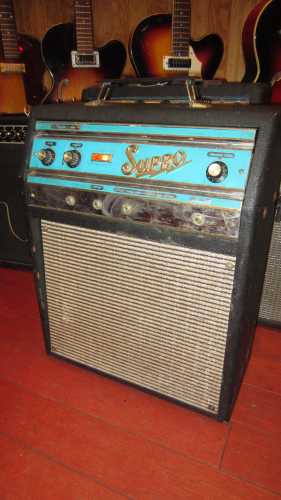 1967 Supro Trojan S6616 Comp Tube Amp w/ Tremolo Black and Chrome and ...
