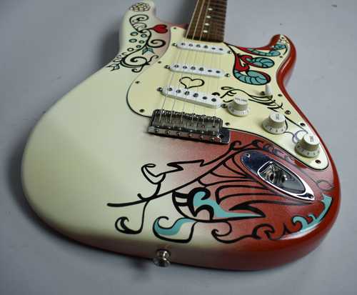1997 Fender Stratocaster Red Custom Paint Hendrix Style Electric Guitar ...