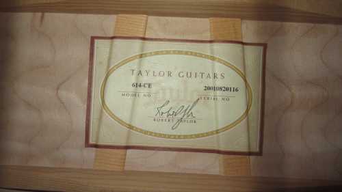 2001 Taylor Model 614-CE Acoustic Electric Cutaway Natural > Guitars ...
