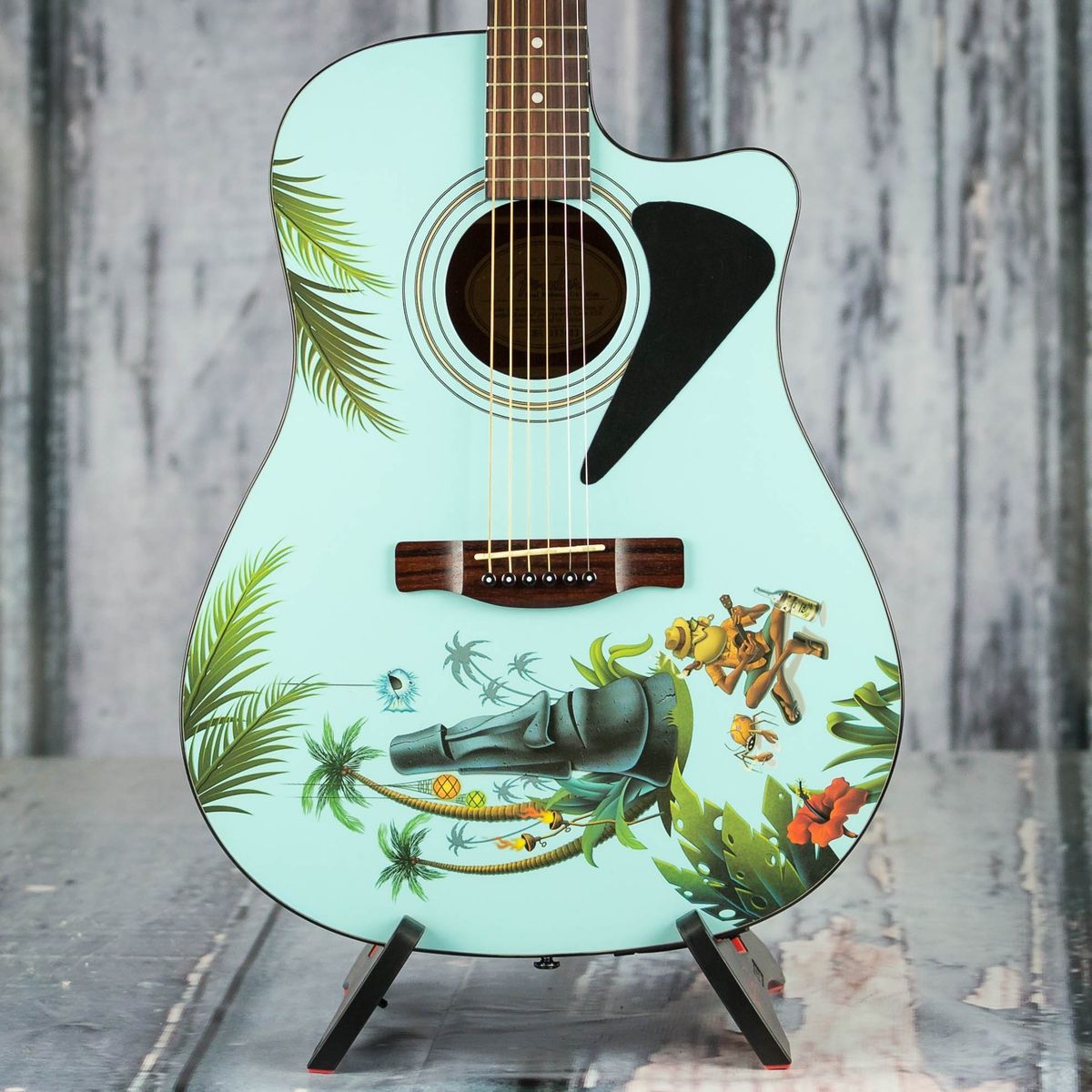 2007 ARCHIVED Fender Moai Madness Tiki-Coustic Blue > Guitars Acoustic ...