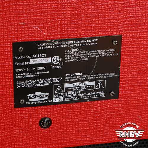 2010 Vox AC15C1-RD Limited Edition Custom 2-Channel 15-Watt 1x12 ...