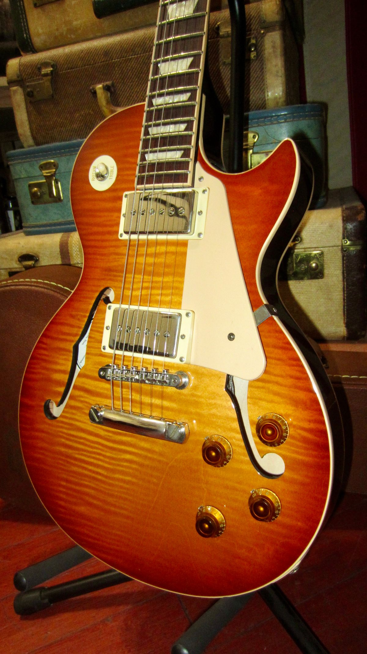 2014 Gibson ES Les Paul Flamed Maple Sunburst > Guitars Electric Semi ...