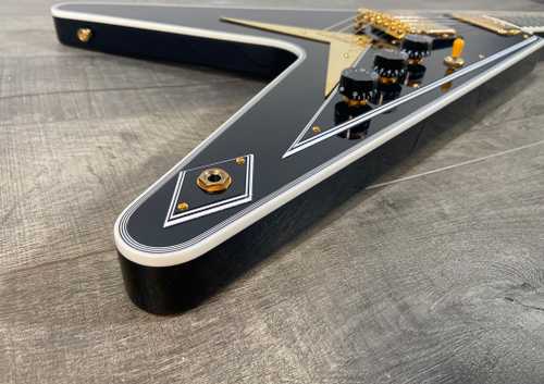 2017 Gibson Custom Shop Flying V Custom Ebony > Guitars Electric Solid ...
