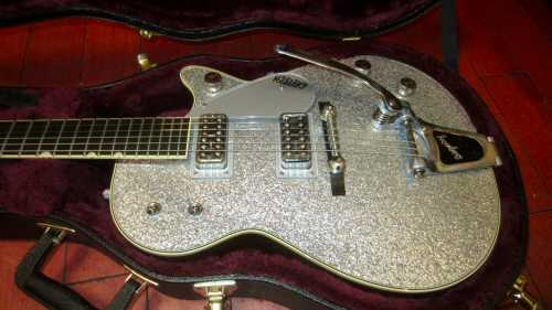 2018 Gretsch Sparkle Jet G129T-59VS w/ TV Jones Pickups Silver Sparkle ...
