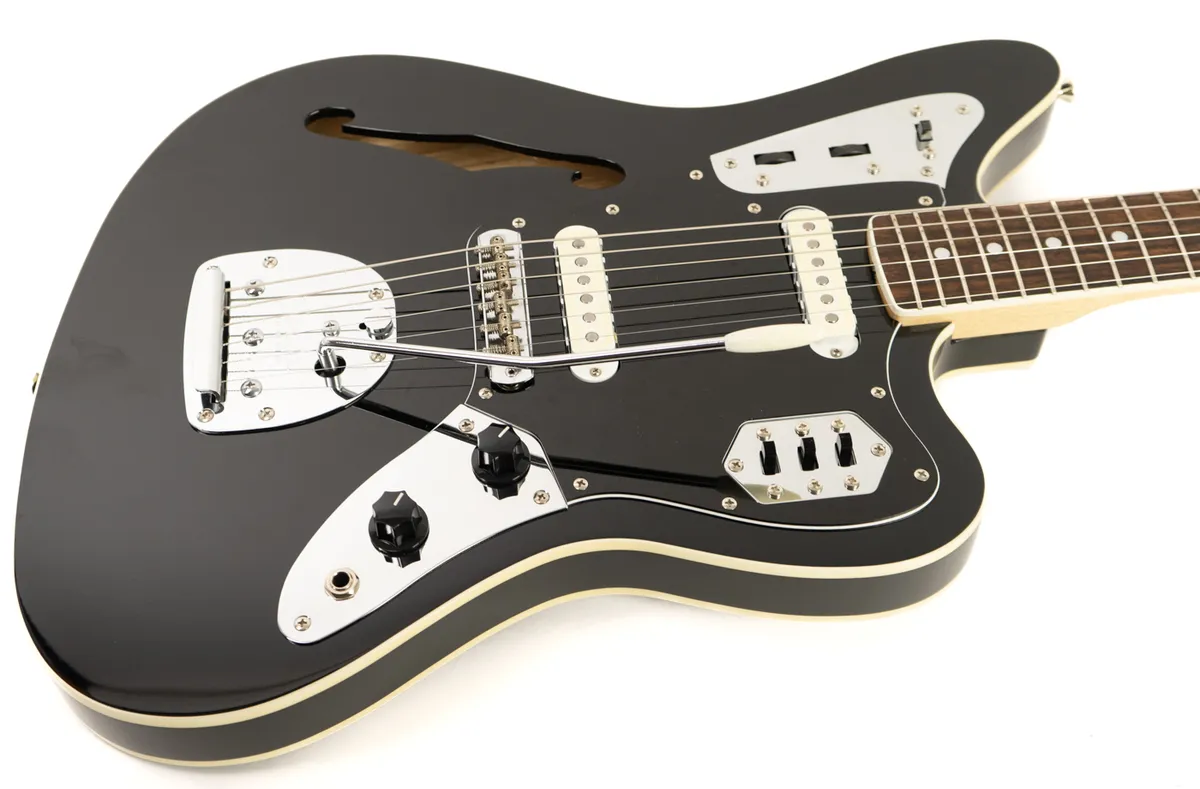2012 Fender MIJ Thinline Jaguar Black > Guitars Electric Semi-Hollow ...