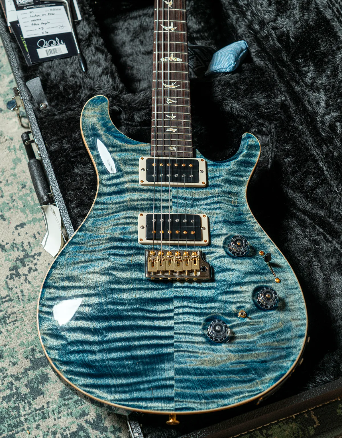 2021 PRS Custom 24 Piezo 10 Top Fade Whale Blue > Guitars Electric ...