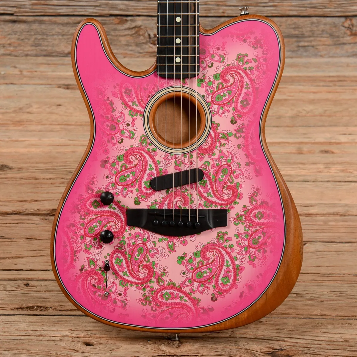 2022 Fender Telecaster American Acoustasonic Telecaster Pink Pink ...