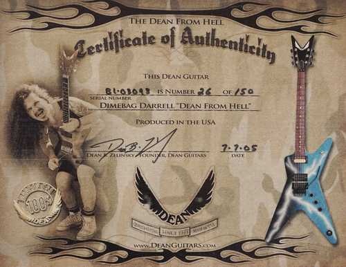 2005 Dean Dimebag Daryl DFH Dean From Hell Lightning Bolt > Guitars ...