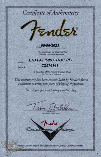Fender Custom Shop Limited Edition Fat 50's Stratocaster > Guitars ...