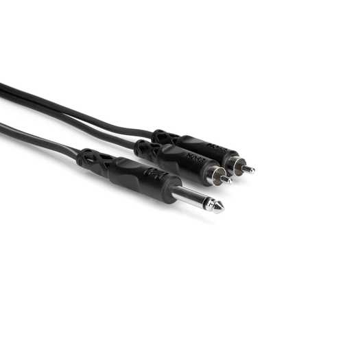 Hosa Y Cable, 1/4 in TS to Dual RCA, 2 m > Accessories | Mass Street Music