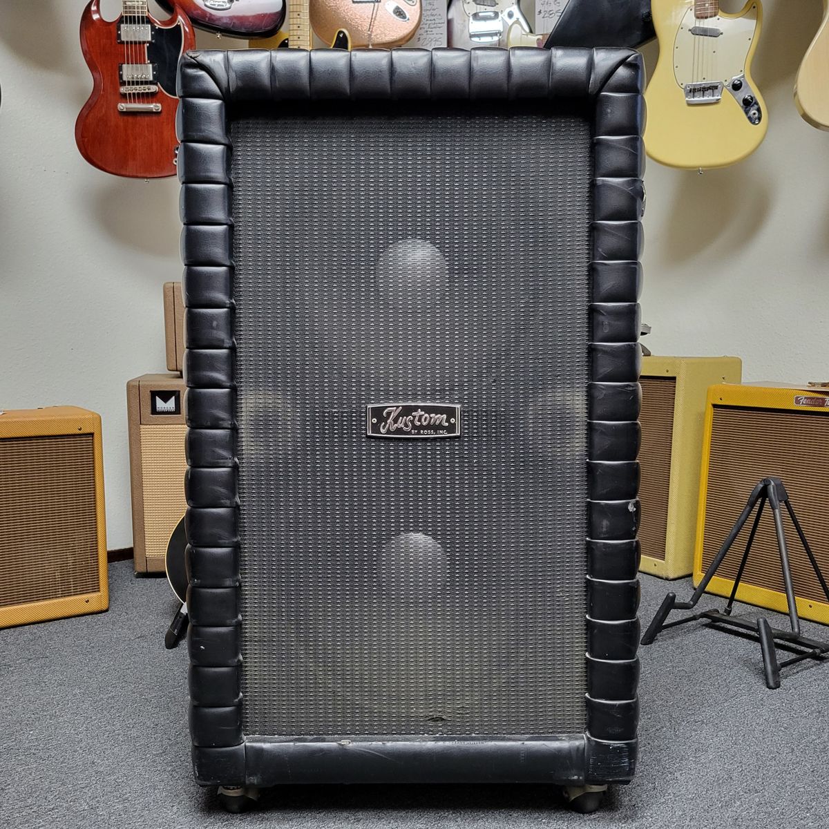 1968 Kustom 2x15" Speaker Cabinet JBL D130F-6 Loaded Black > Bass ...
