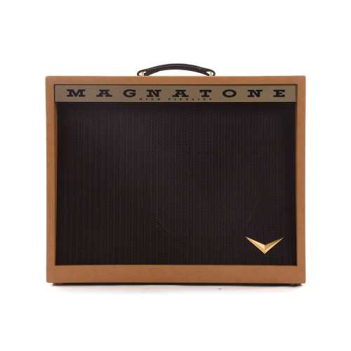 Magnatone Varsity Reverb 15W 1x12 Combo Amp Blonde w/ Oxblood Grill ...