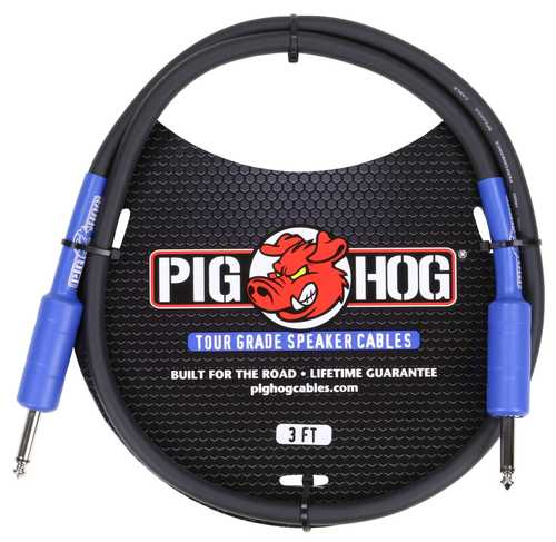 Pig Hog Cables - 3' Speaker Cable - 1/4" to 1/4 > Accessories | Mass ...