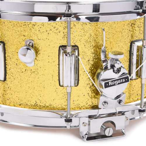 Rogers 6.5x14 Dyna-Sonic Classic Snare Drum Gold Sparkle Lacquer Gold ...