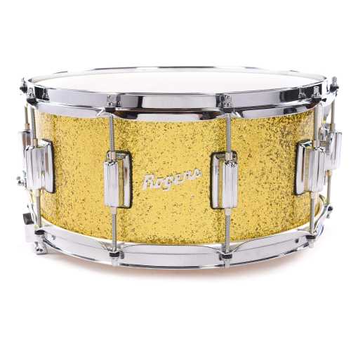 Rogers 6.5x14 Dyna-Sonic Classic Snare Drum Gold Sparkle Lacquer Gold ...