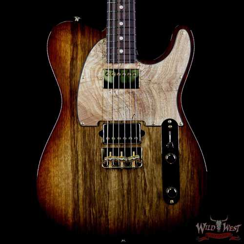 Suhr Custom Classic T HH Black Limba Body w/ Spalted Maple Pickguard ...