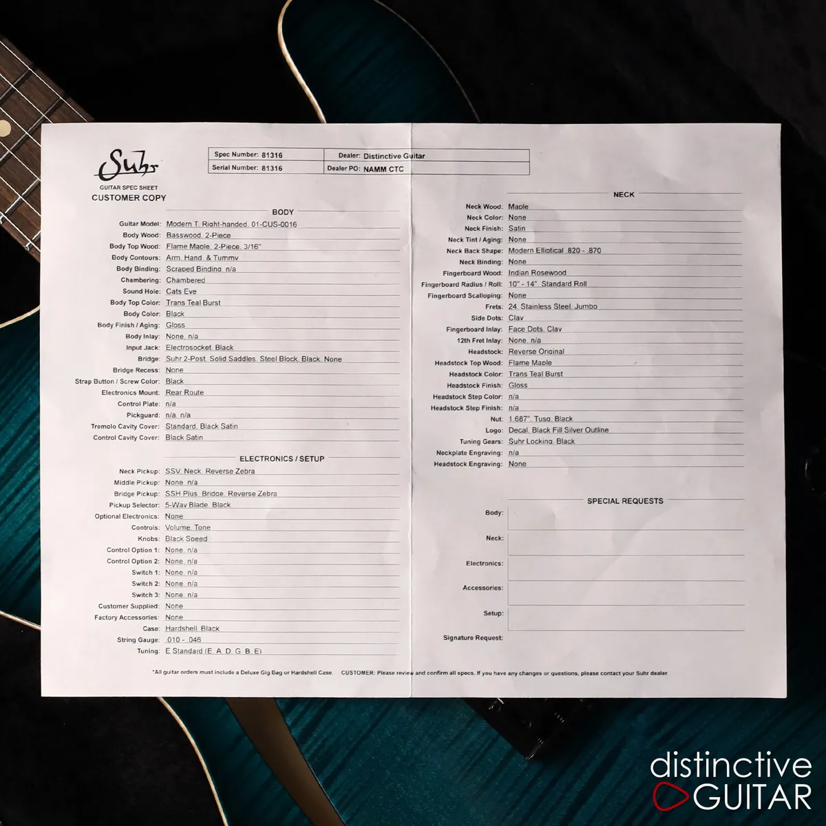 Suhr Modern T Custom Trans Teal Burst > Guitars Electric Solid Body ...