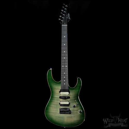 Suhr Suhr Modern Carve Top Faded Trans Green Burst w/Satin African ...