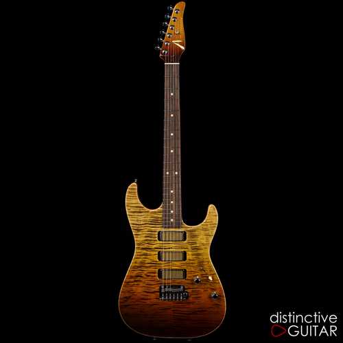Tom Anderson Drop Top Tiger Eye Surf w/Binding > Guitars Electric Solid ...