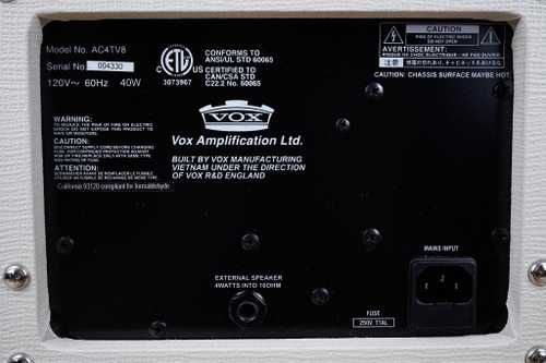 Vox AC4TV8 4-Watt 1x8" Guitar Combo White > Amps & Preamps | A Flash ...